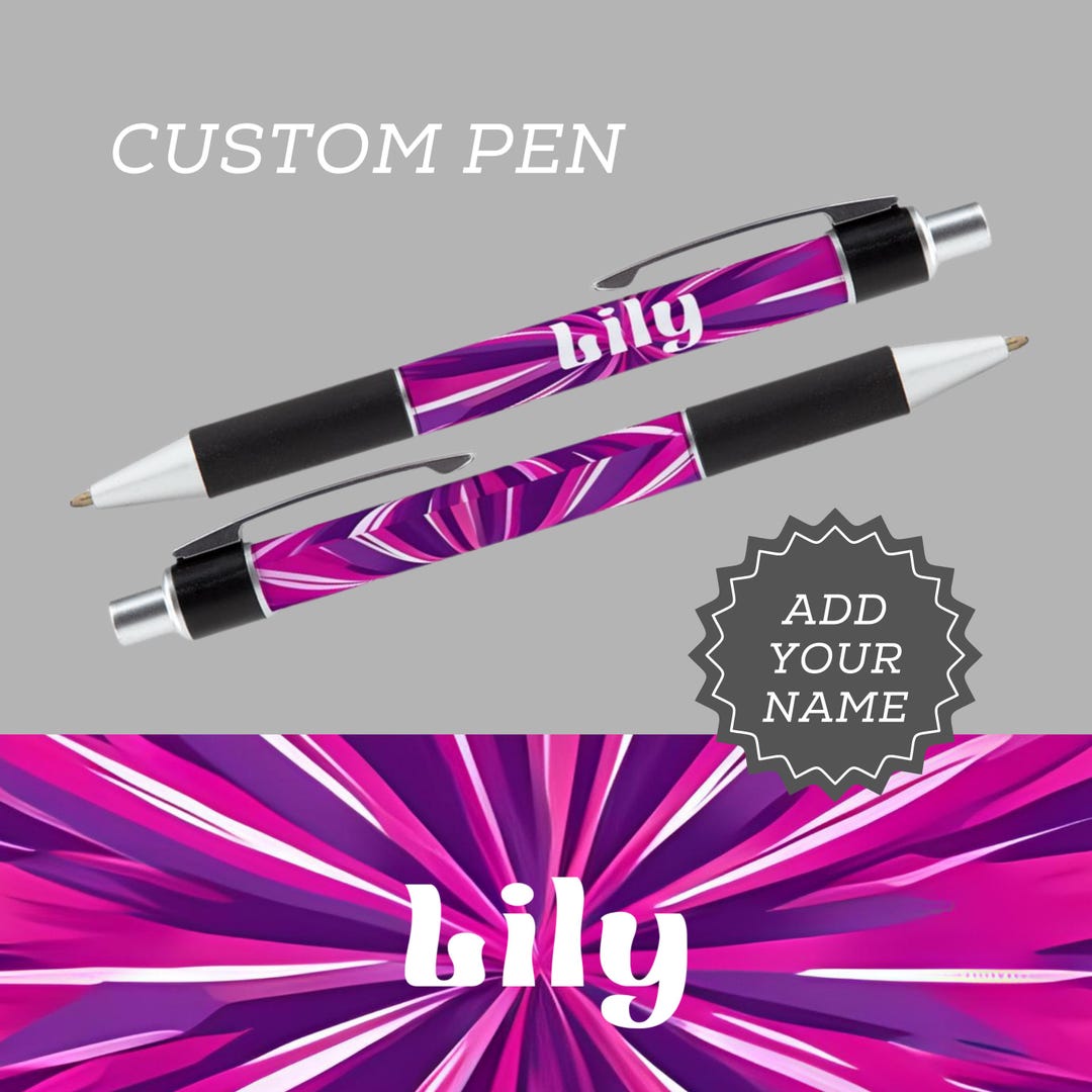 Personalized Pen Purple Burst Aesthetic Pink Aesthetic Abstract Art ...