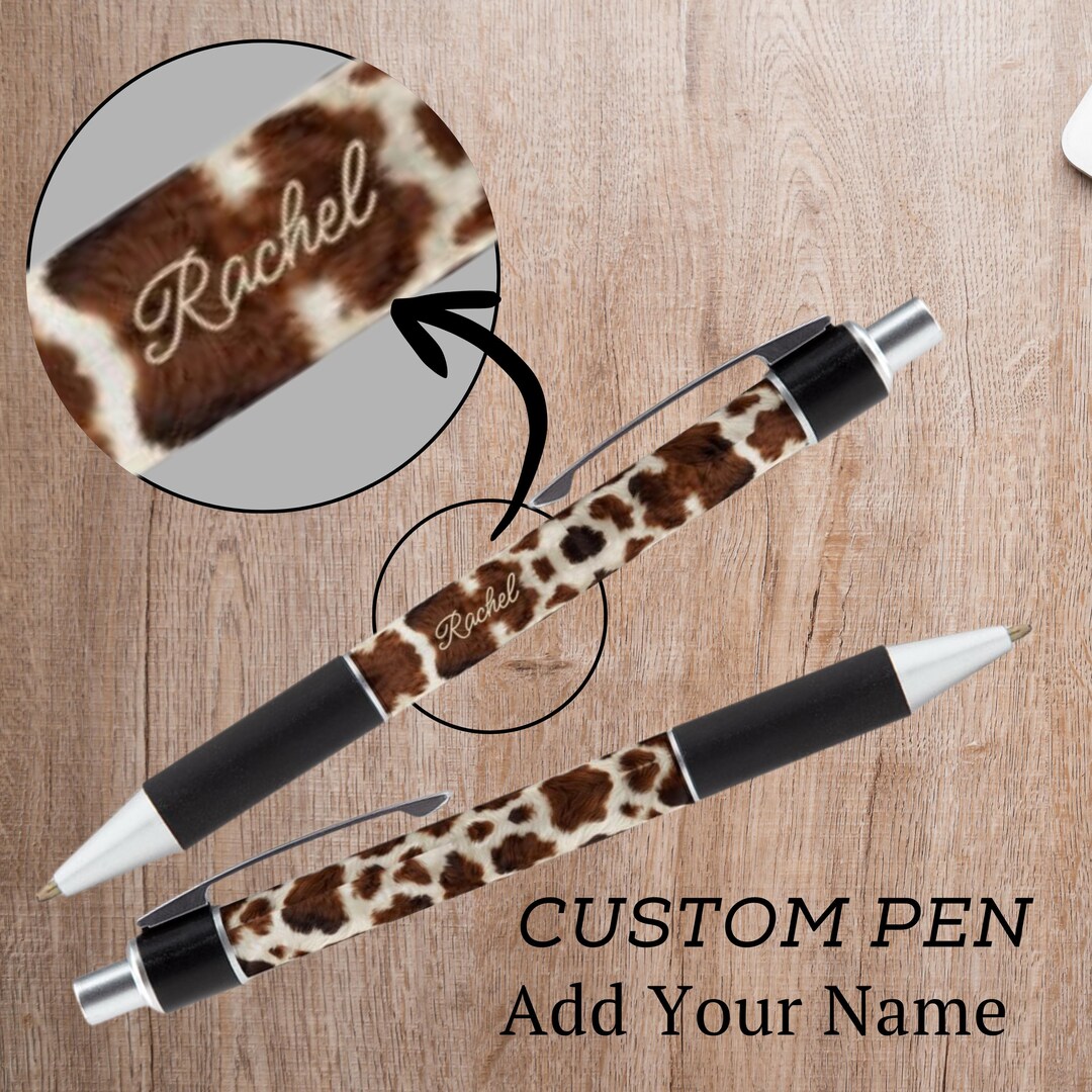 Brown Cow Print Custom Name Pen Personalized Western Style Journaling ...