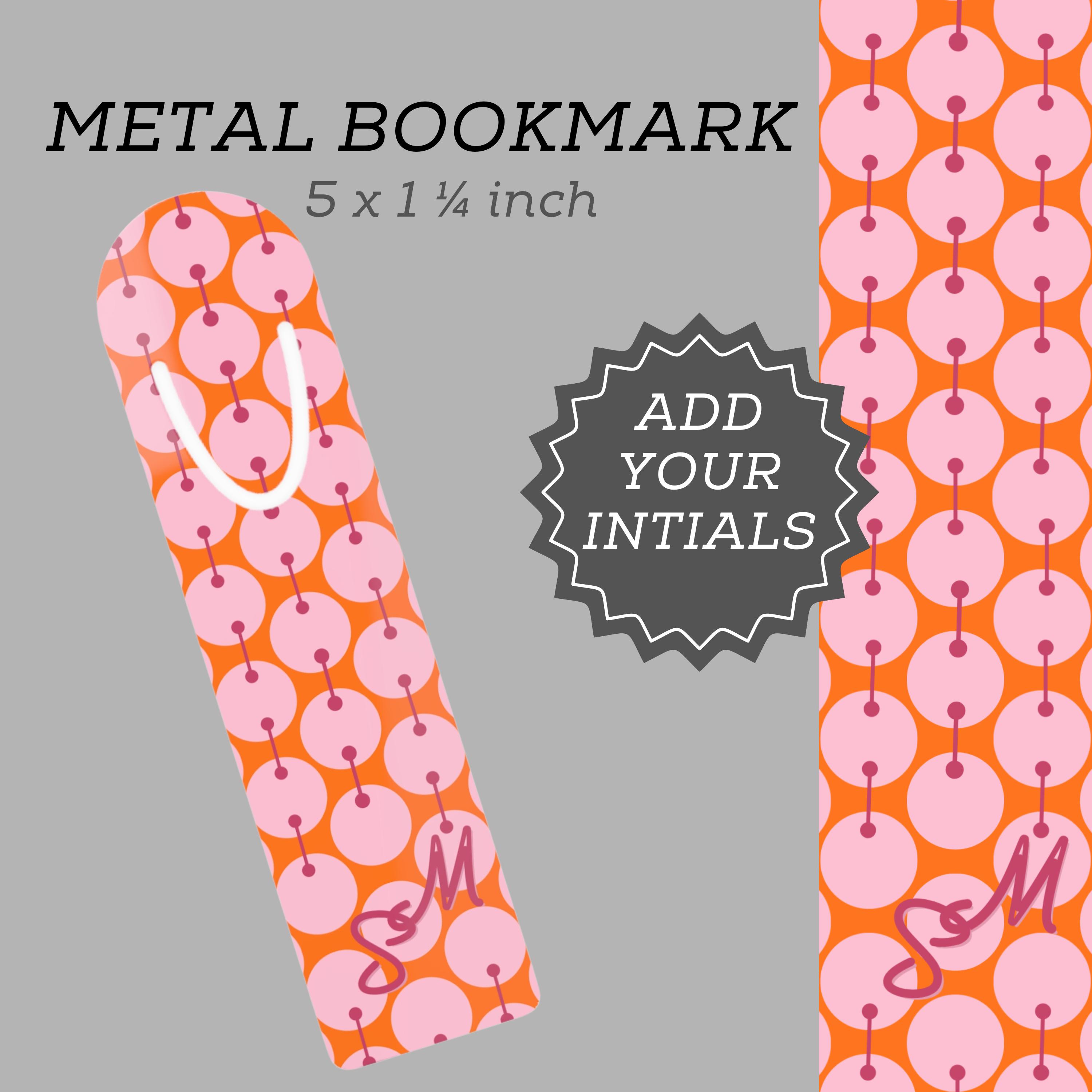 Retro Pink Orange Personalized Bookmark Metal Page Marker Cute ...