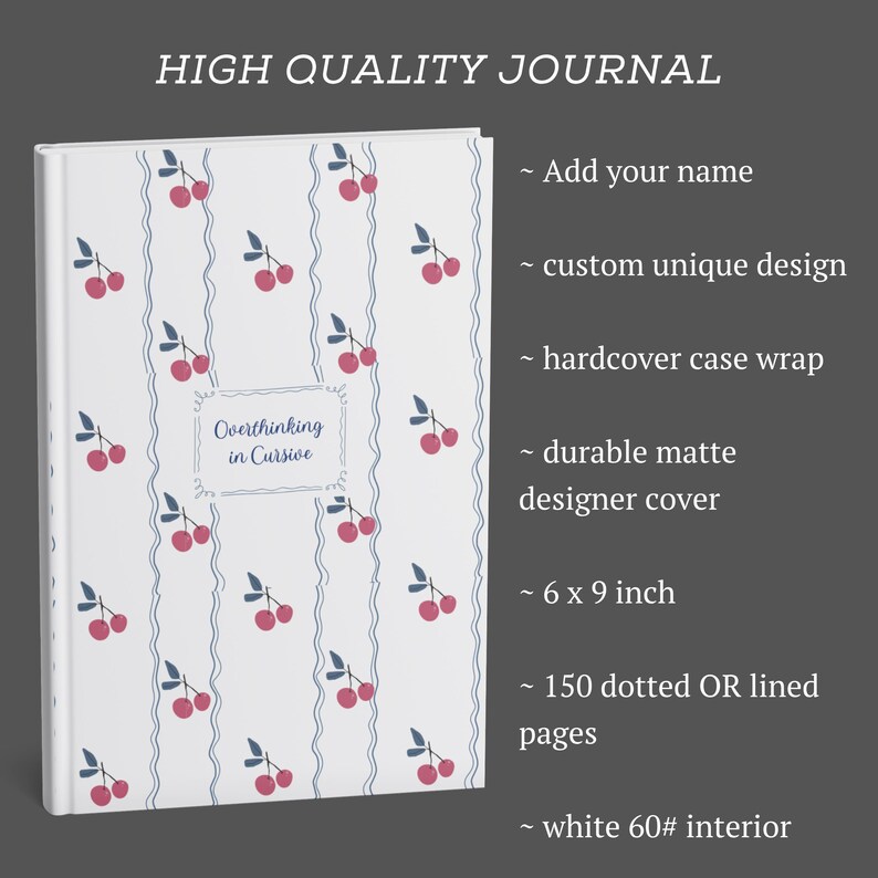 Cherry Coquette Journal for Teen Girl Aesthetic Cottagecore Notebook ...