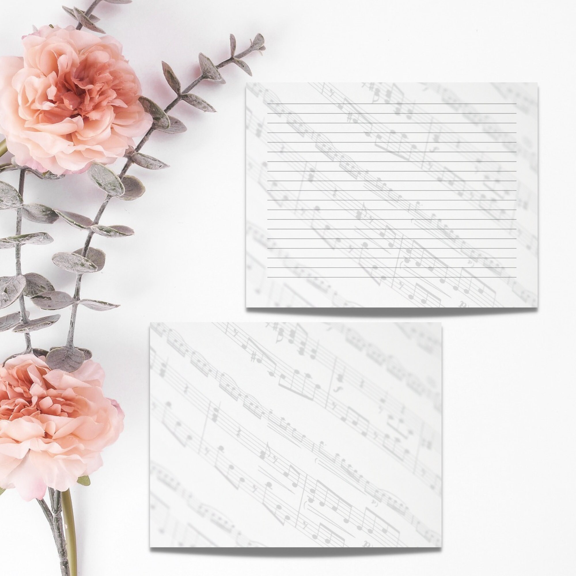 Music Note Stationery Printable PDF Instant Download 8.5x11 Sheet Music ...