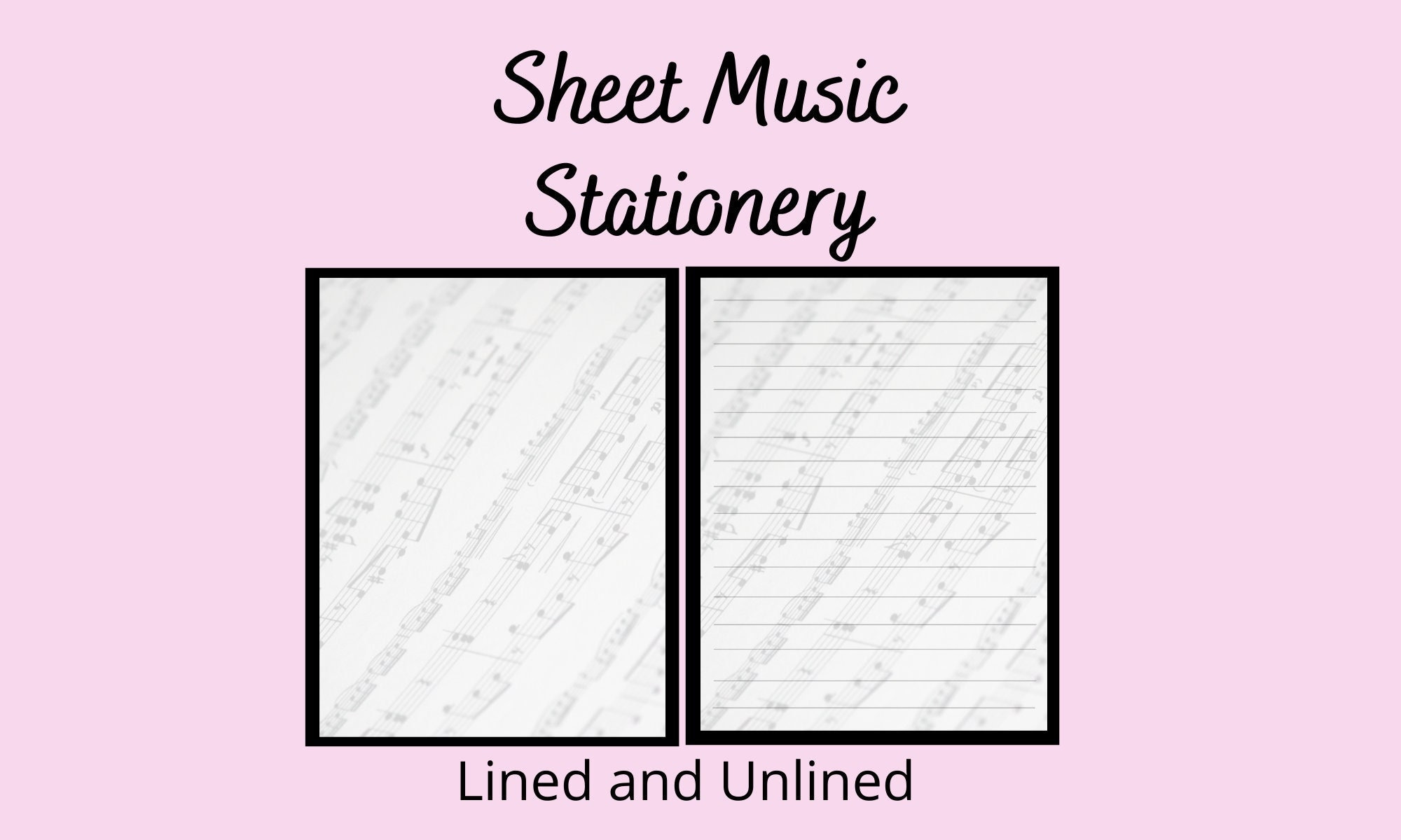 Music Note Stationery Printable PDF Instant Download 8.5x11 Sheet Music ...