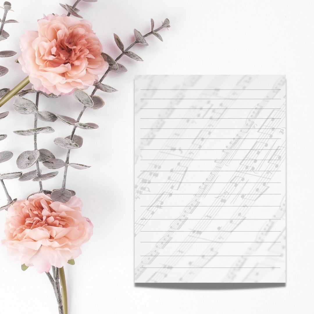 Music Note Stationery Printable PDF Instant Download 8.5x11 Sheet Music ...