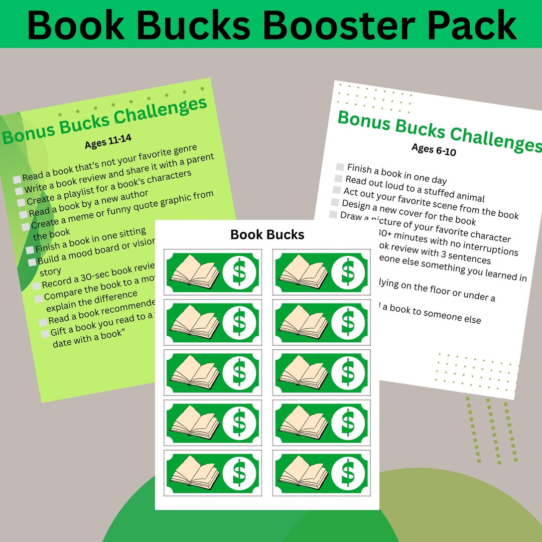 Book Bucks Reading Reward System for Kids – Printable Reading Tracker ...