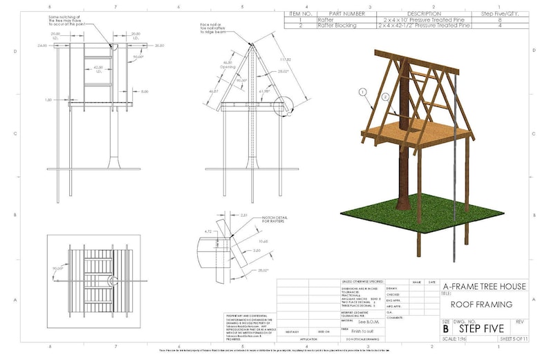 A- Frame Tree House, Building Plans and Instructions - Etsy