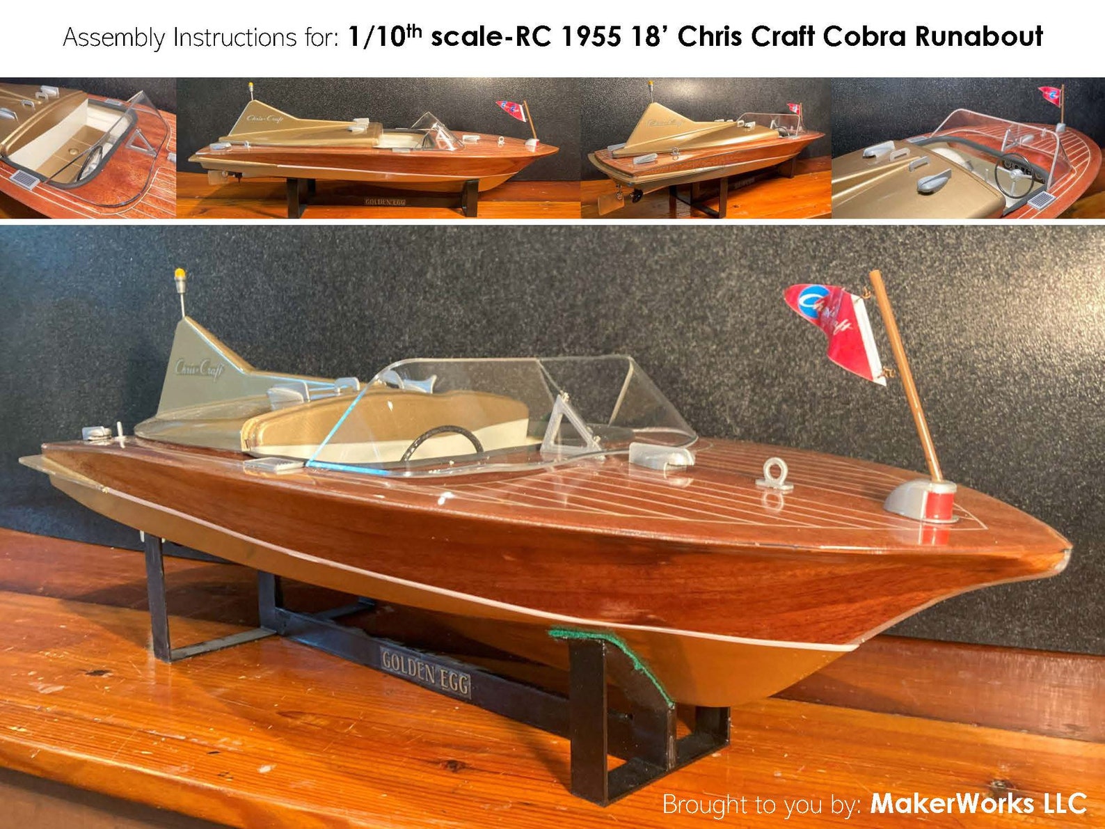 1/10th Scale 1955 Chris Craft Cobra - RC Boat Model 3D Print Files ...