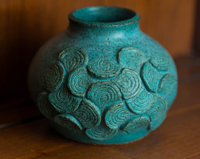 Carved Ceramic Vase, MCM Style, Hand Carved, Hand Thrown, Pottery - Etsy