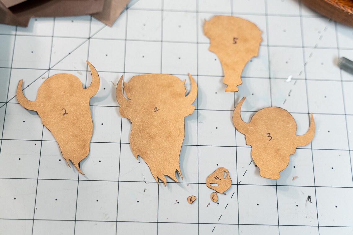 PDF Pattern Buffalo, North American Bison, Stacked Leather Embossed ...