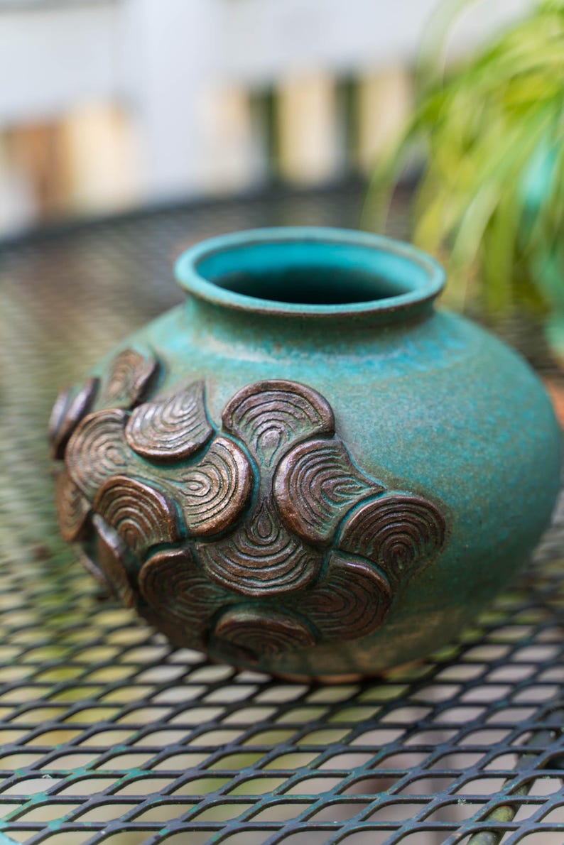 Carved Ceramic Vase, MCM Style, Hand Carved, Hand Thrown, Pottery - Etsy