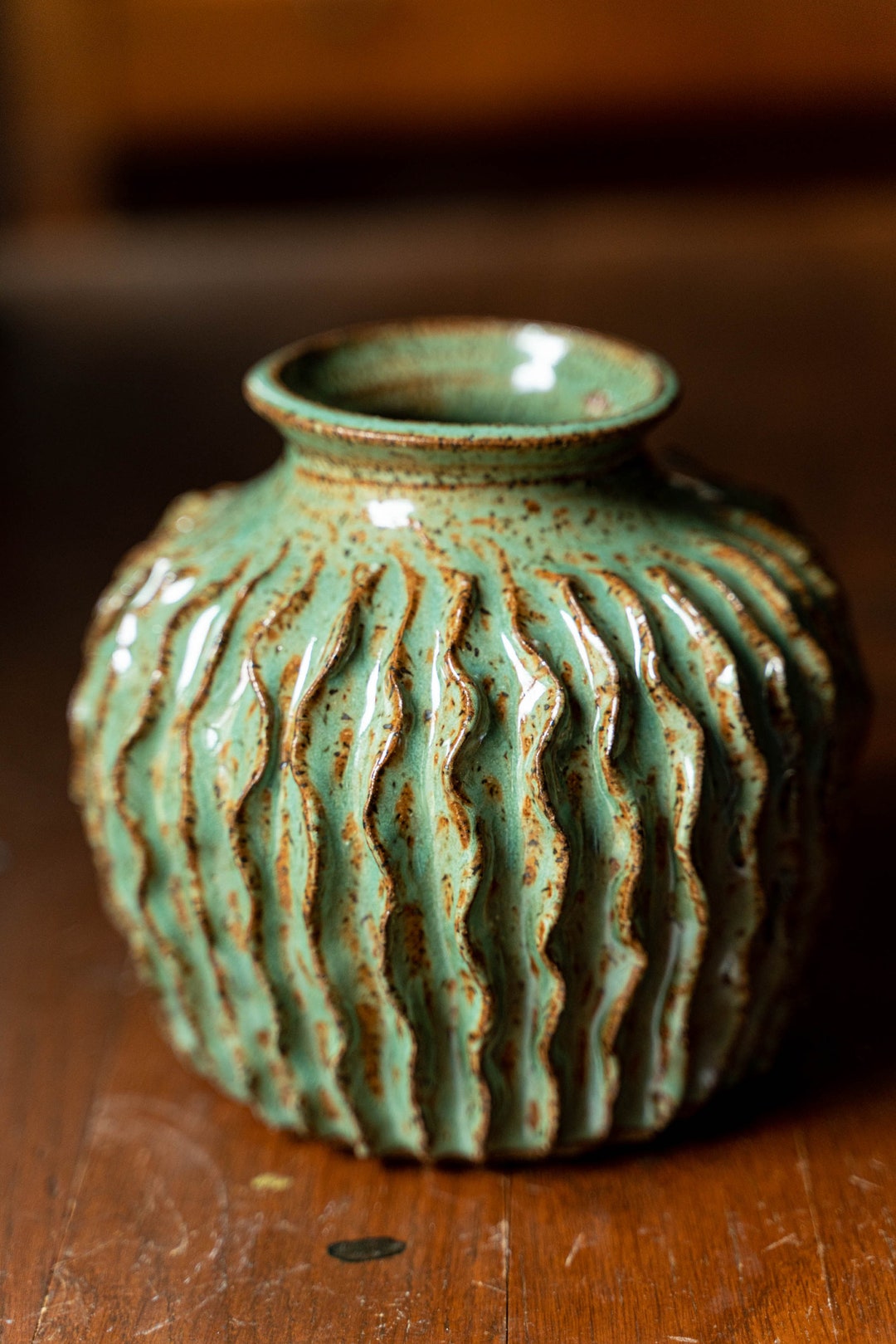 Cactus Pot, Hand Thrown and Carved Pottery, Hand Made Ceramics - Etsy