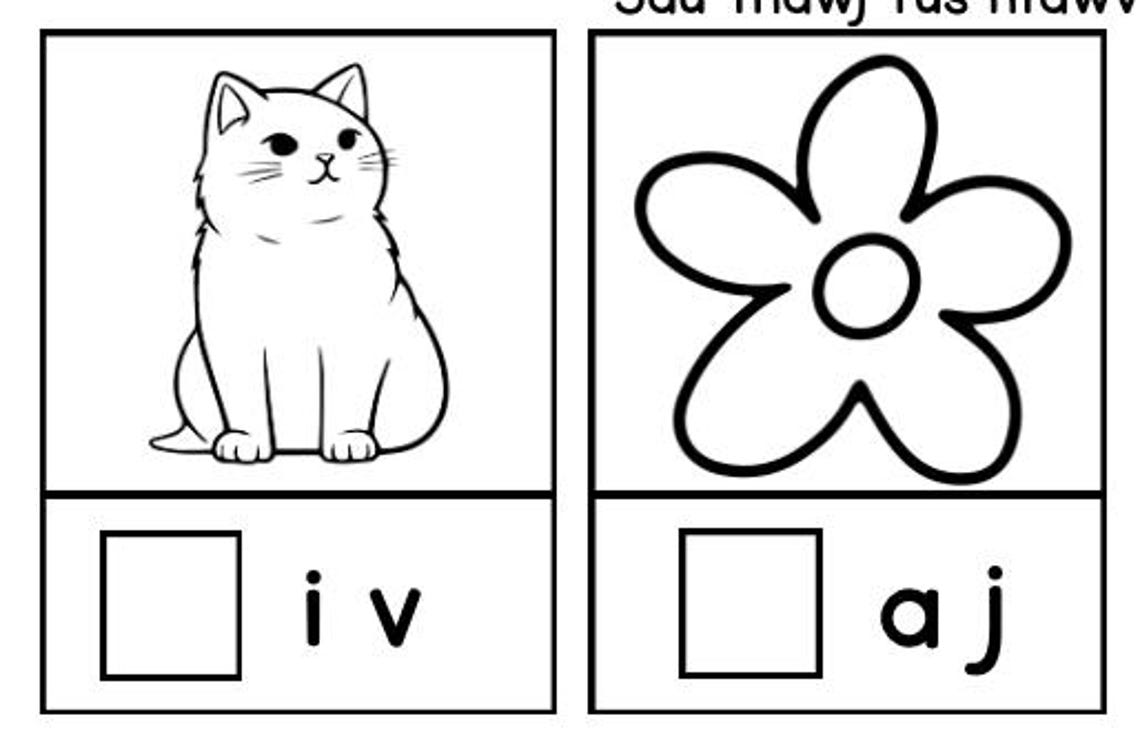 Digital Worksheet to Download: Kuv Sau Ntawv, Trace Letters, Hmong ...