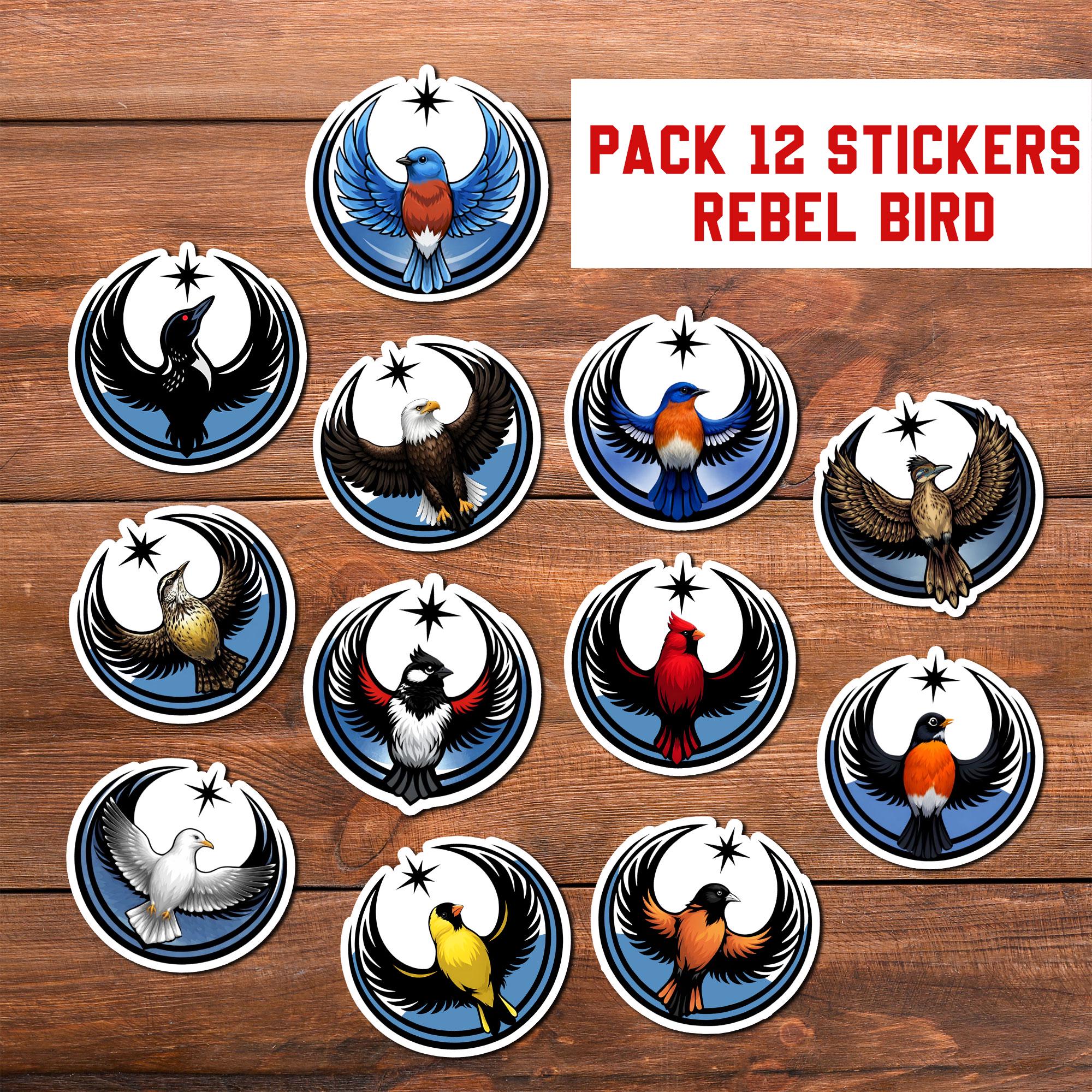12pcs Rebel Alliance Bird Logo Sticker Sheet or Magnet, Minnesota Rebel ...