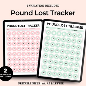 Pound Lost Tracker, Weight Loss Journal, Fitness Body Measurement Log ...