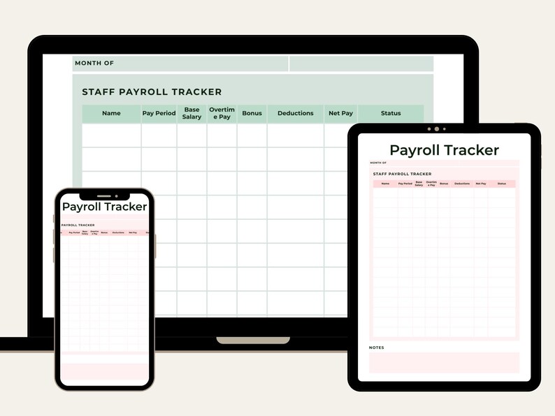 Printable Payroll Tracker, Employee Payment Log, Small Business ...