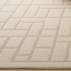 Hand-tufted Beige Wool Rug | Modern Geometric, Minimalist Carpet - Etsy