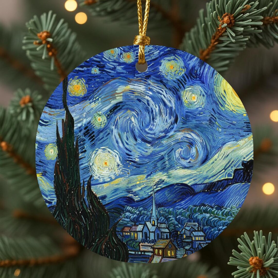 Van Gogh Starry Night Ceramic Ornament, Christmas Tree Hanging ...