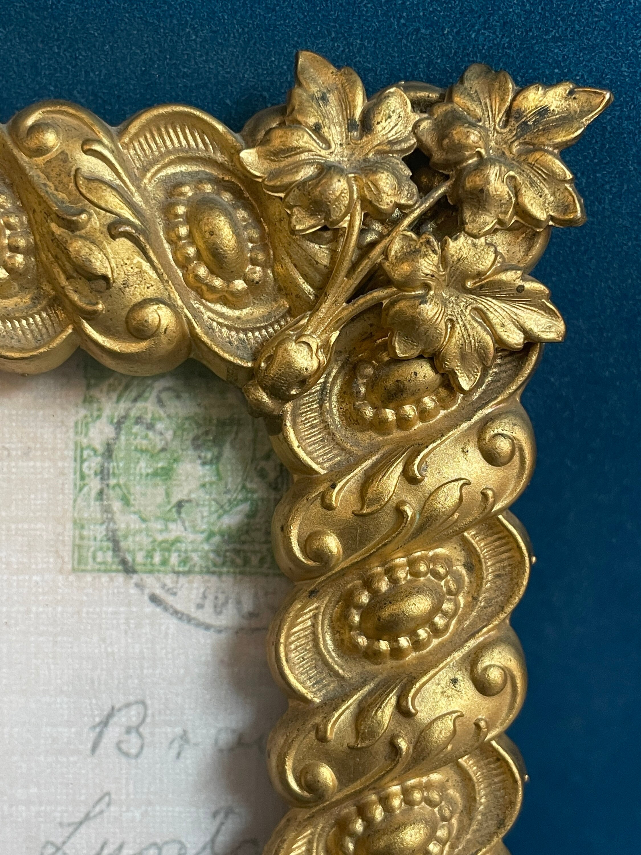 Fabulous Victorian-edwardian Era Photo Frame, GILDED, Embossed Metal ...