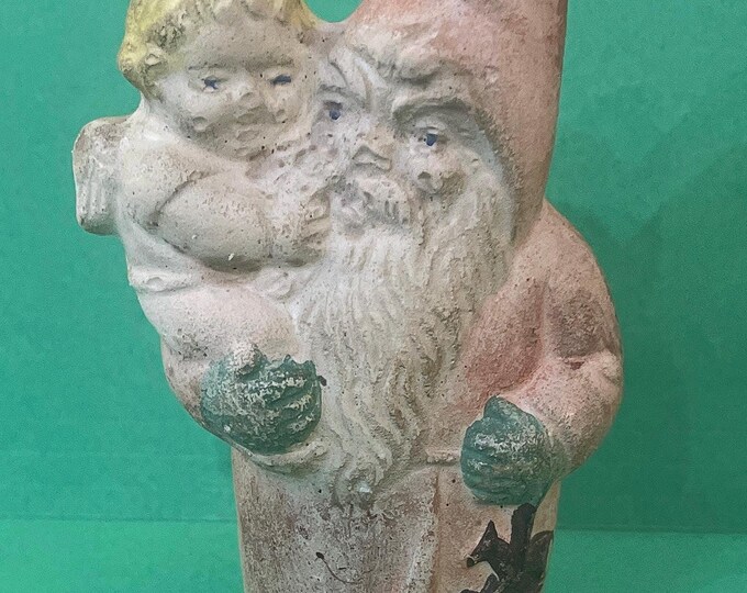 Fabulous Rare Antique French Santa Figure, Pere Noel Holding Angel ...