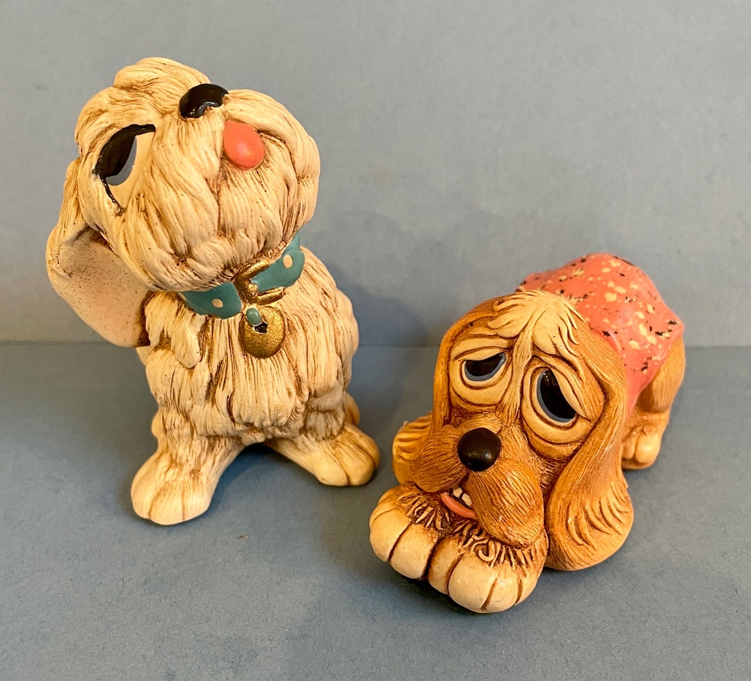 2 Adorable PENDELFIN Studios Puppy Dogs, Tammy & Pooch, Made in England ...