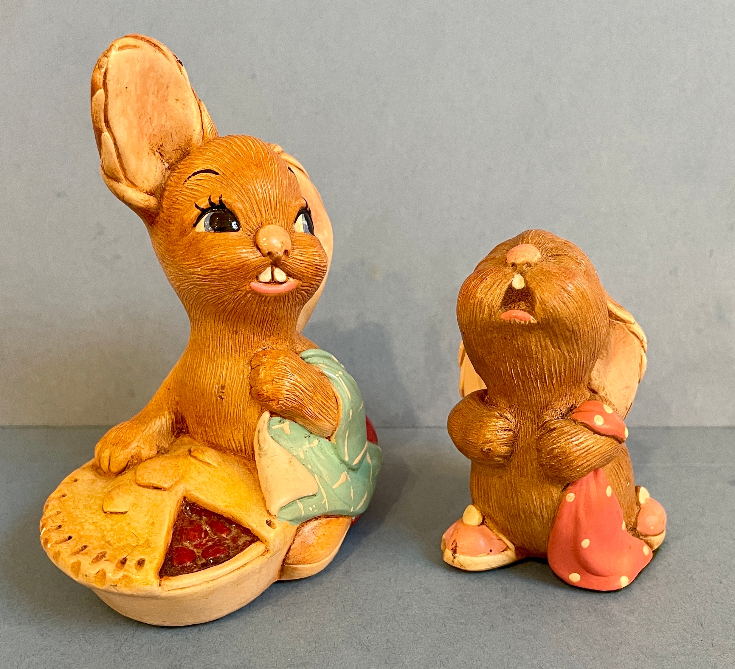 2 Adorable PENDELFIN Studios BUNNY Rabbits, Pie Face & Barney, Made in ...