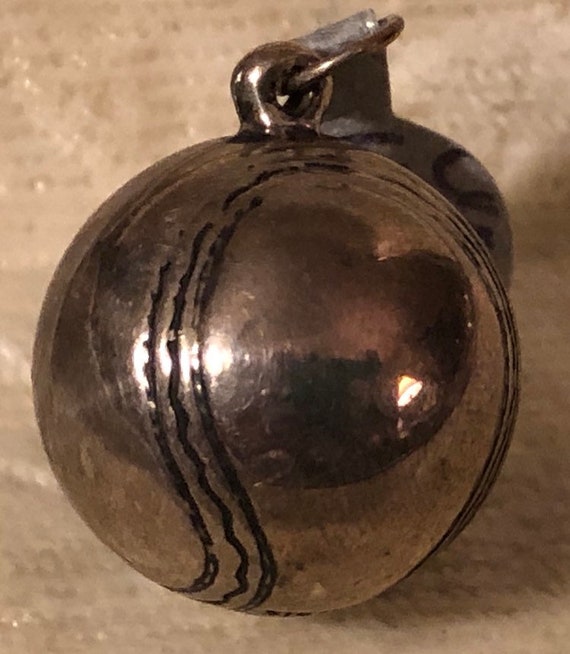 Antique sterling silver baseball charm, 3D, Sports Lo… - Gem