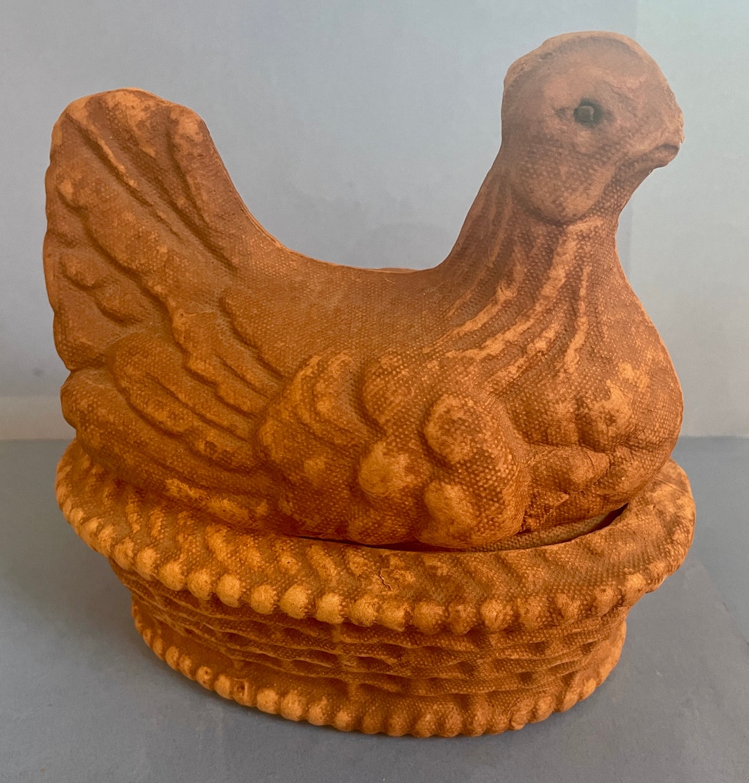 Antique Easter FN Burt Egg Crate Paper Pulp Chicken on Nest Candy ...