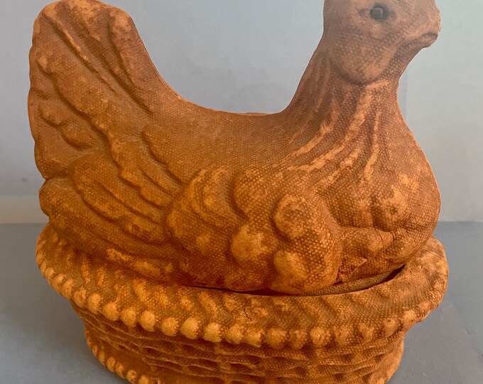 Antique Easter FN Burt Egg Crate Paper Pulp Chicken on Nest Candy ...