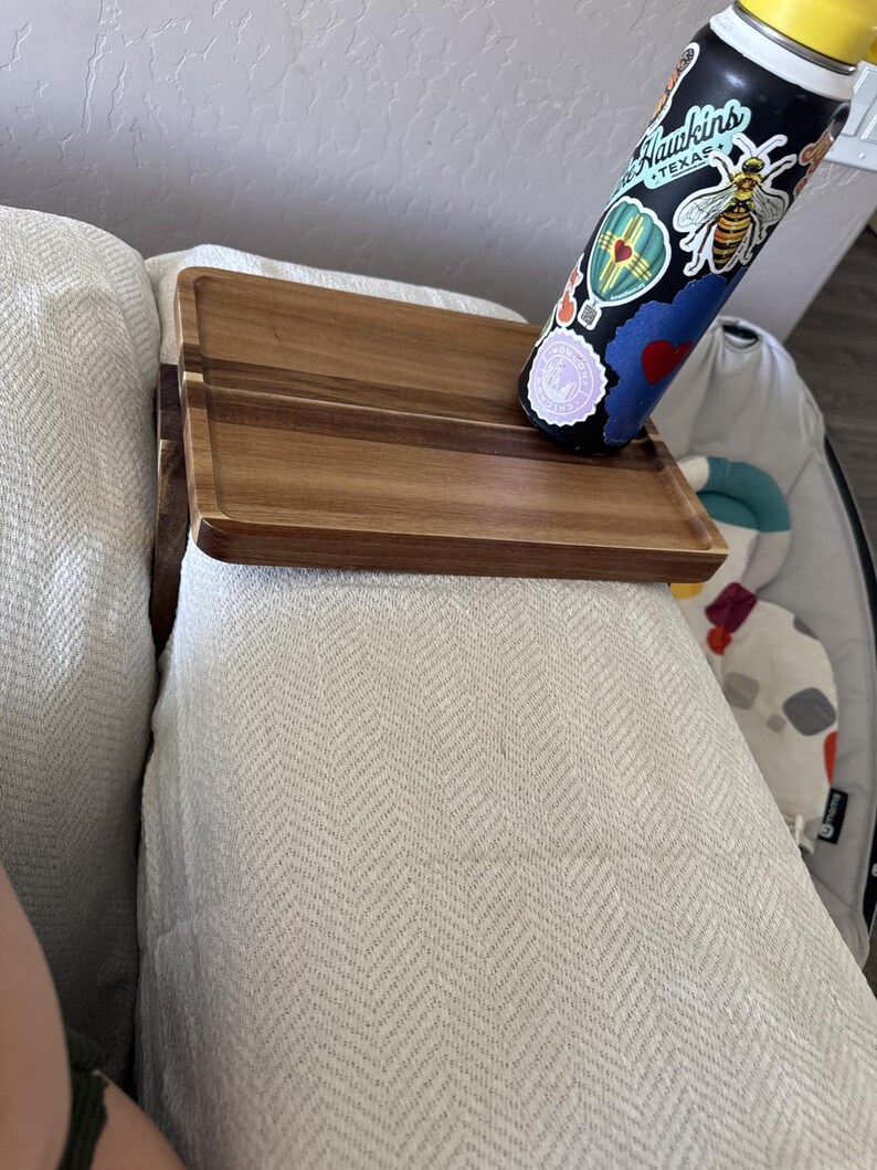 Acacia Wood Couch Arm Tray, Folding Sofa Table, Clip-on Armrest Tray - Etsy