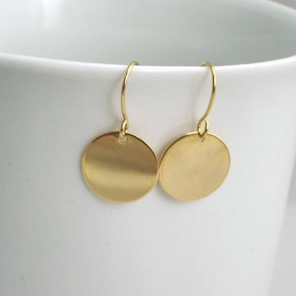 Gold Disc Earrings - Etsy