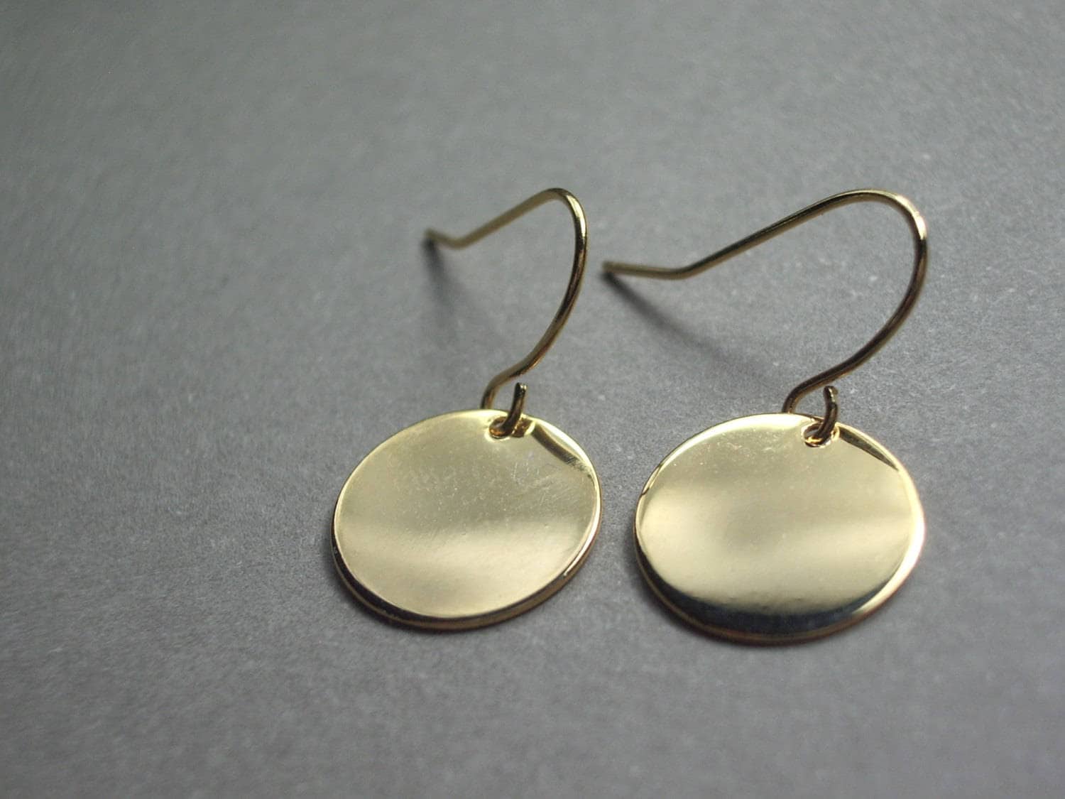 Gold Disc Earrings - Choice of 12mm or 15mm - Etsy