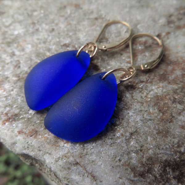 Cobalt Blue Sea Glass Necklace - Etsy
