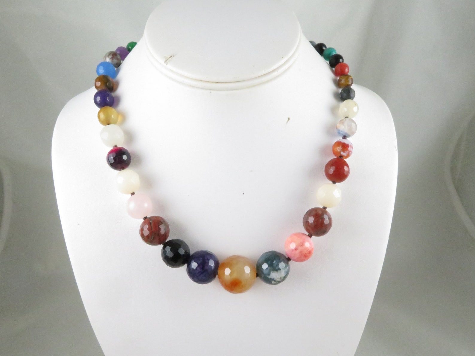 Chunky Gemstone Necklace Multi Colored Jewelry One of a - Etsy