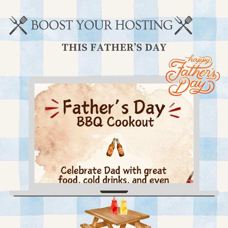 Father’s Day BBQ Invitation Template, Editable Canva Cookout Invite ...