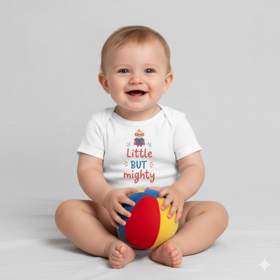 Little but Mighty Baby Bodysuit | Superhero Infant Onesie | Baby Shower ...