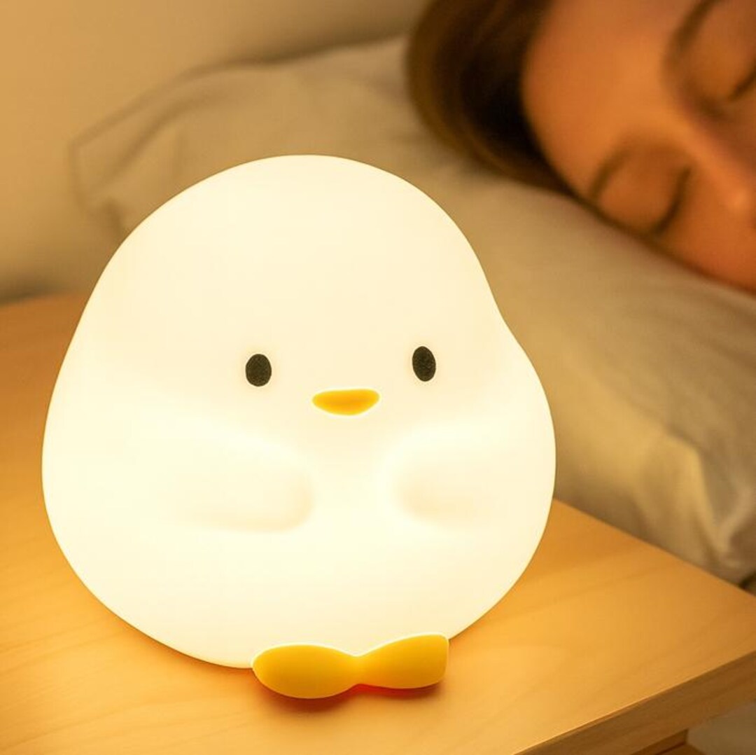 Chubby Duck Night Light – Soft Silicone Tap-to-glow Kids Lamp - Etsy