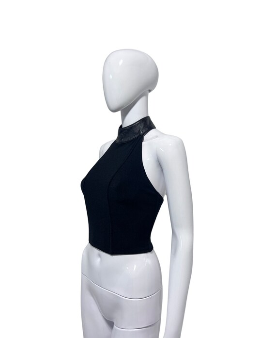 Womens Leather Halter Gem
