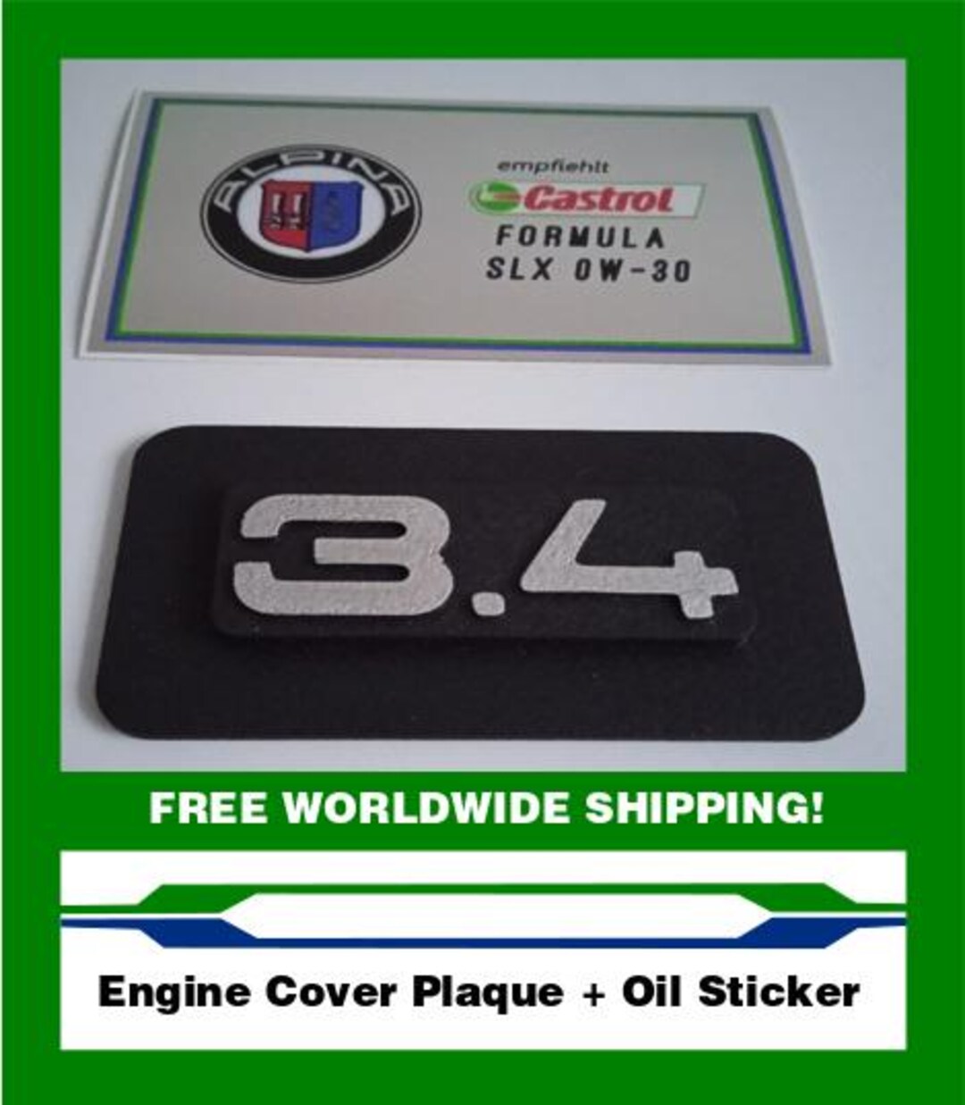 BMW Alpina E46 B3S 3.4L Engine Cover Badge E85 Roadster S Replacement ...