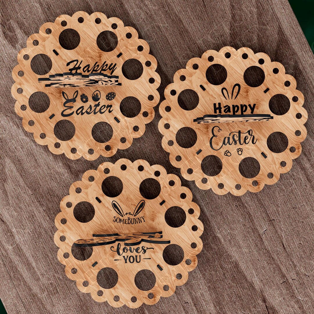 Easter Bunny Egg Holder Set — Laser Cut Files (set of 3) - Etsy UK