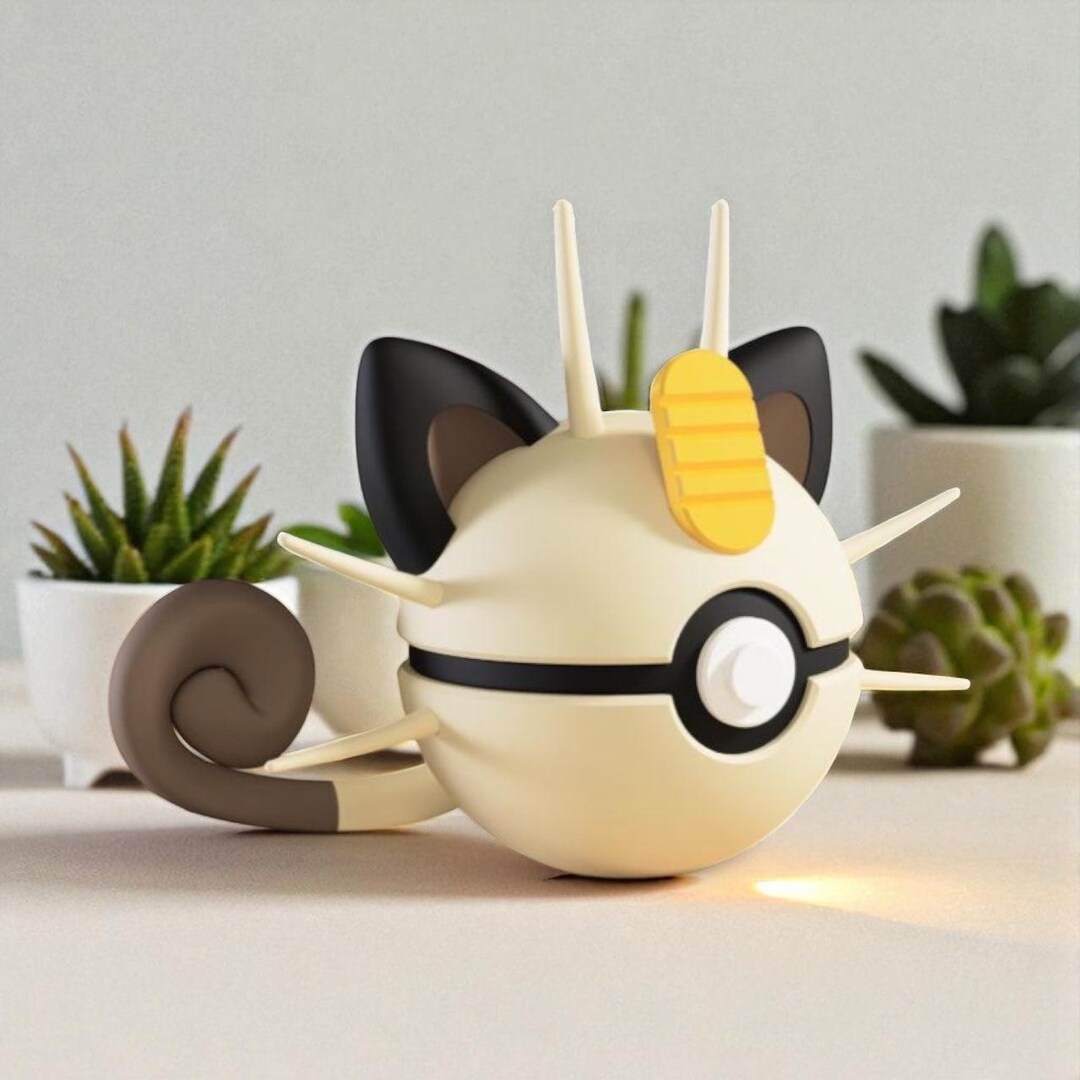 Pokemon Character Design- 3D Printed Pokeball- Meowth, Persian ...