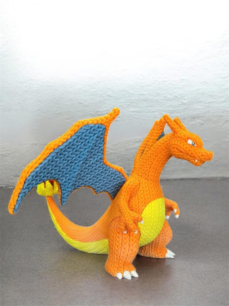 Charmander, Charmeleon & Charizard Knitted Style Figures - 3D Printed ...