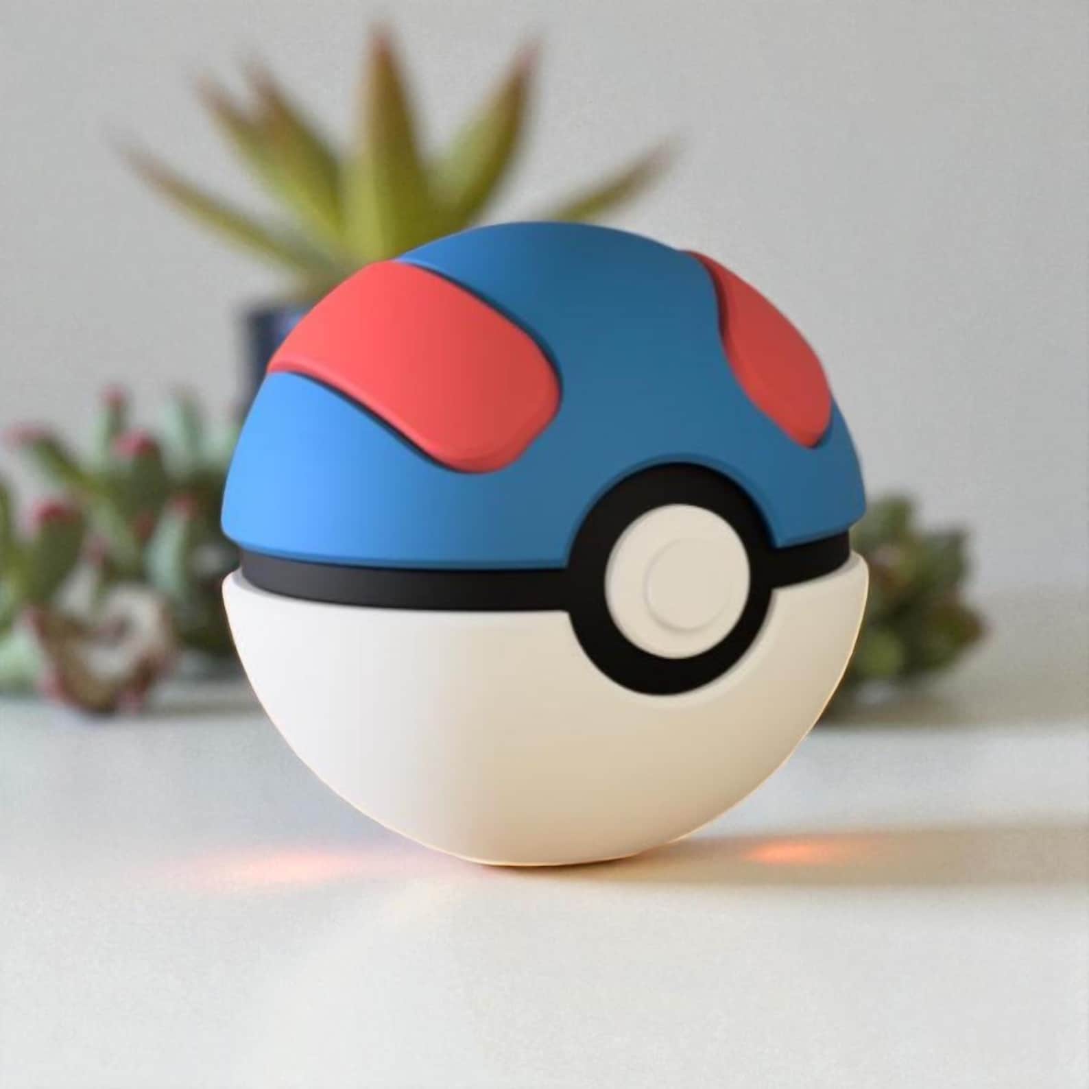Pokemon 3D Printed Pokeball- Great Ball- Unique Display Collectible - Etsy