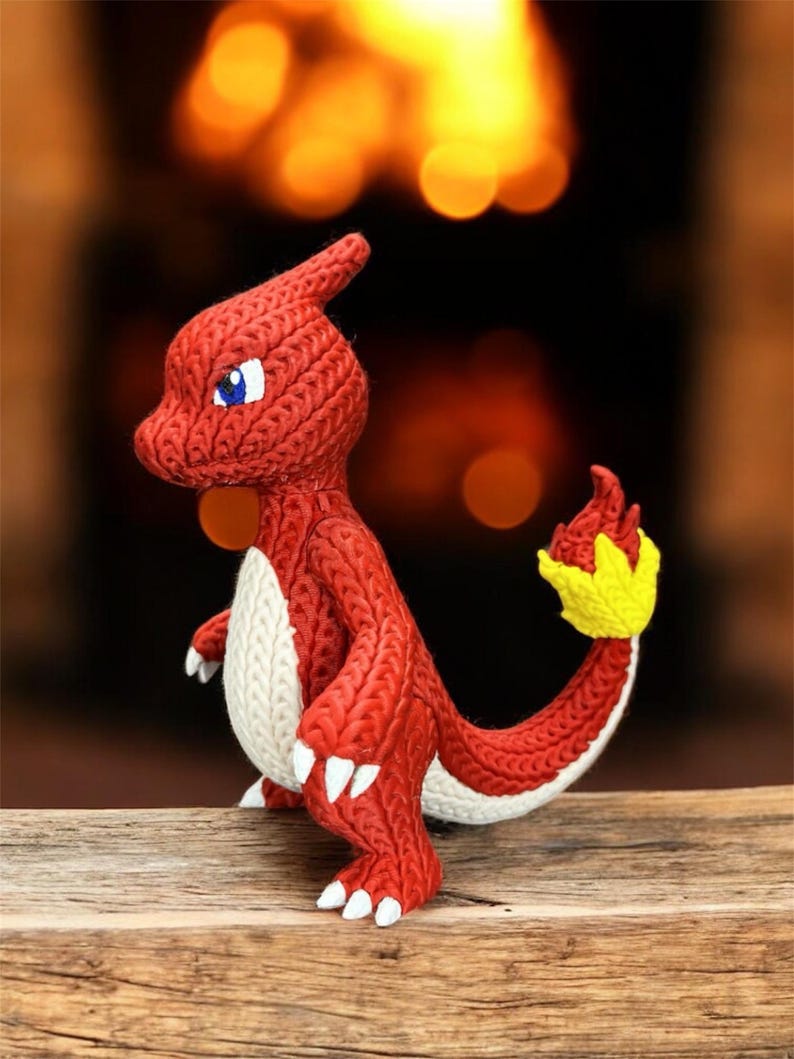 Charmander, Charmeleon & Charizard Knitted Style Figures - 3D Printed ...