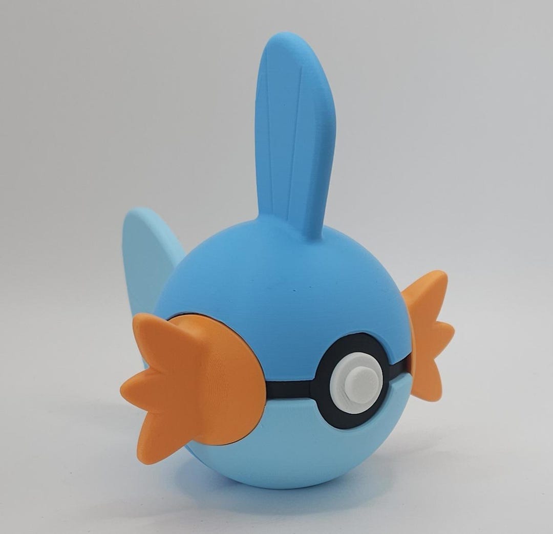 Mudkip Pokemon Character Design- 3D Printed Pokeball- Unique Display ...