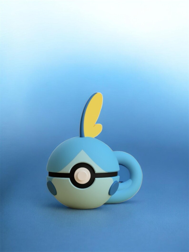 Pokemon Character Design- 3D Printed Pokeball- Sobble- Unique Display ...