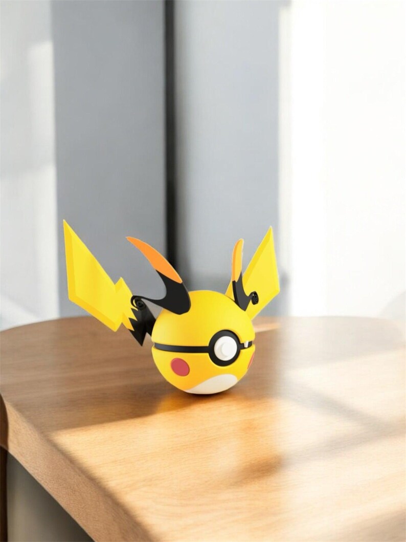 Raichu & Mega Raichu Pokemon Character Design- 3D Printed Pokeball ...