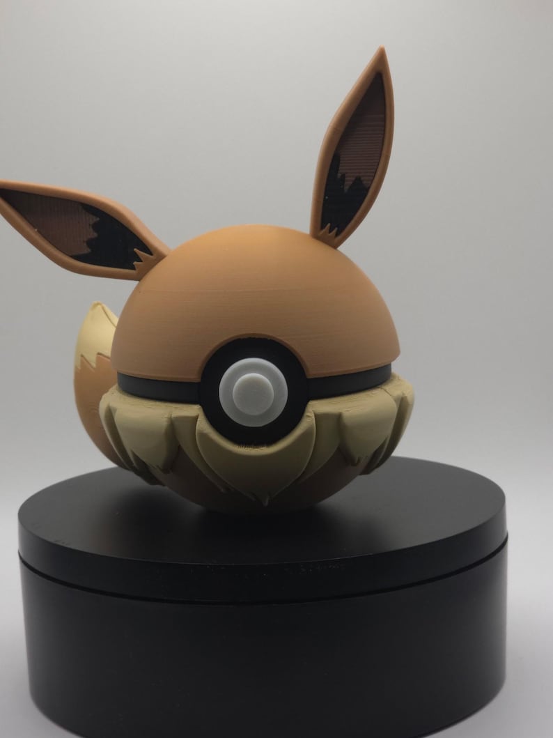 Eevee Pokemon Character Design - 3D Printed Pokeball- Unique Display ...