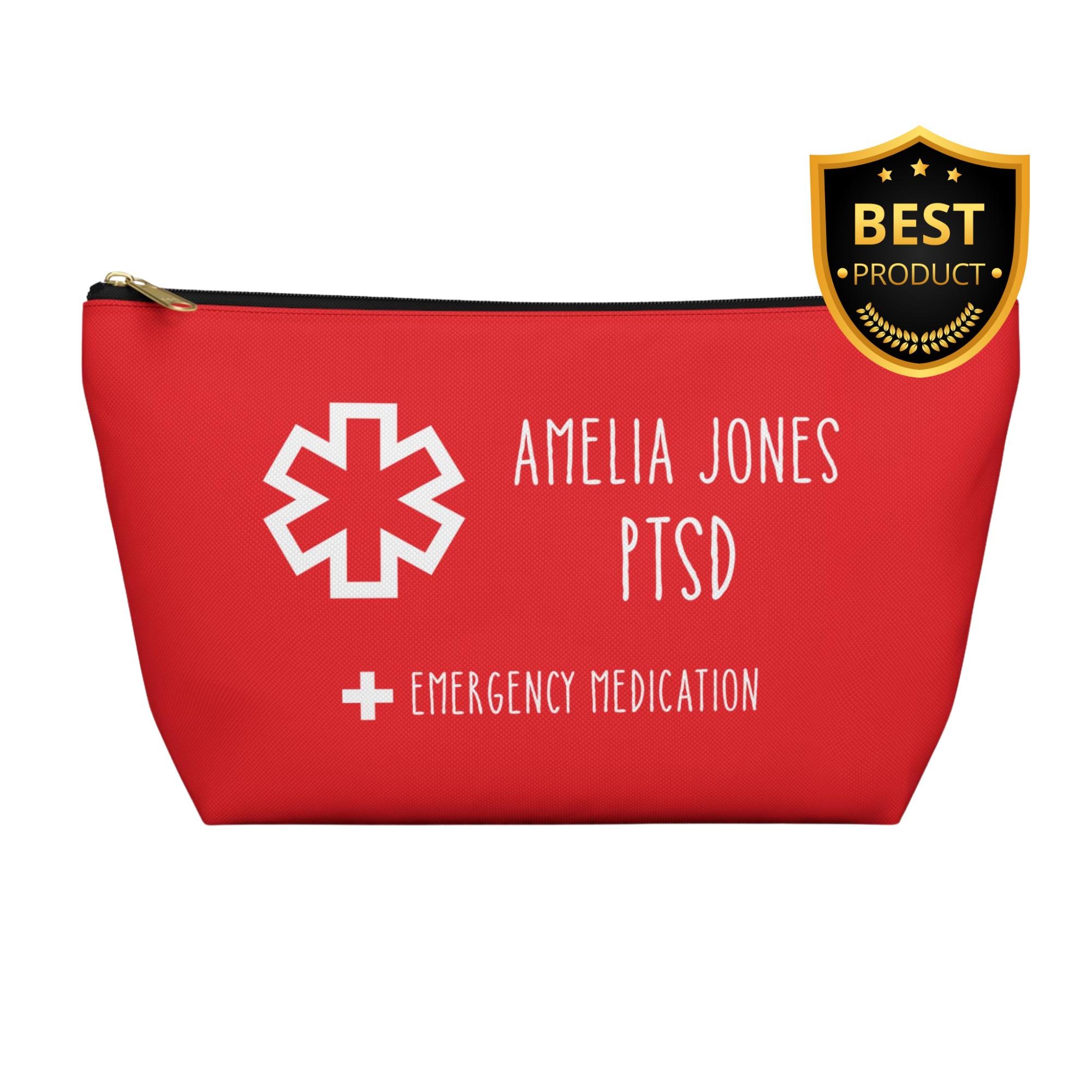 Emergency Medication Pouch, Personalized Amelia Jones PTSD Bag, Travel ...