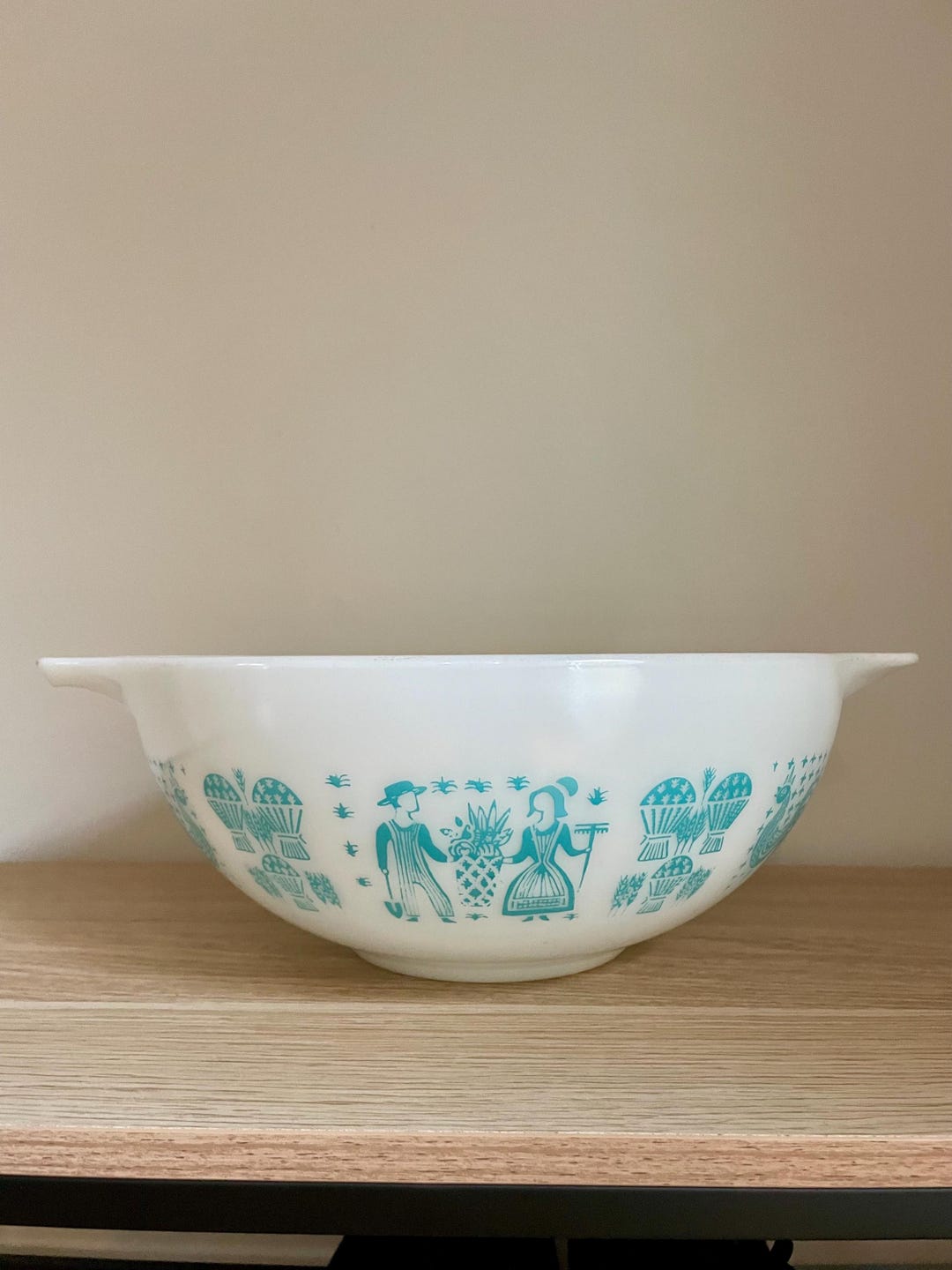 Pyrex Butterprint 444 White Cinderella Amish Print Bowl - Etsy