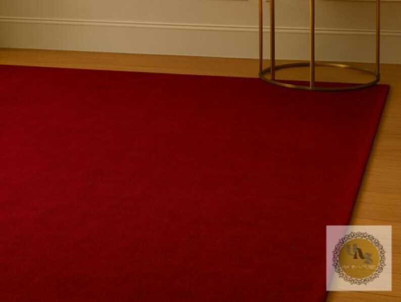 Luxury Solid Red Velvet Area Rug for Living Room | Premium Soft Carpet ...
