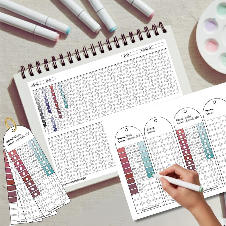 Blank Swatch Chart Printable | 384 Color Marker Swatch Template ...